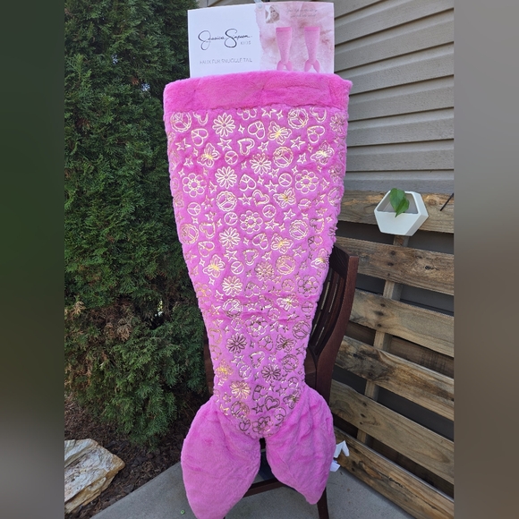 Jessica Simpson | Other | Mermaid Tail Blanket With Gold Embroidery ...
